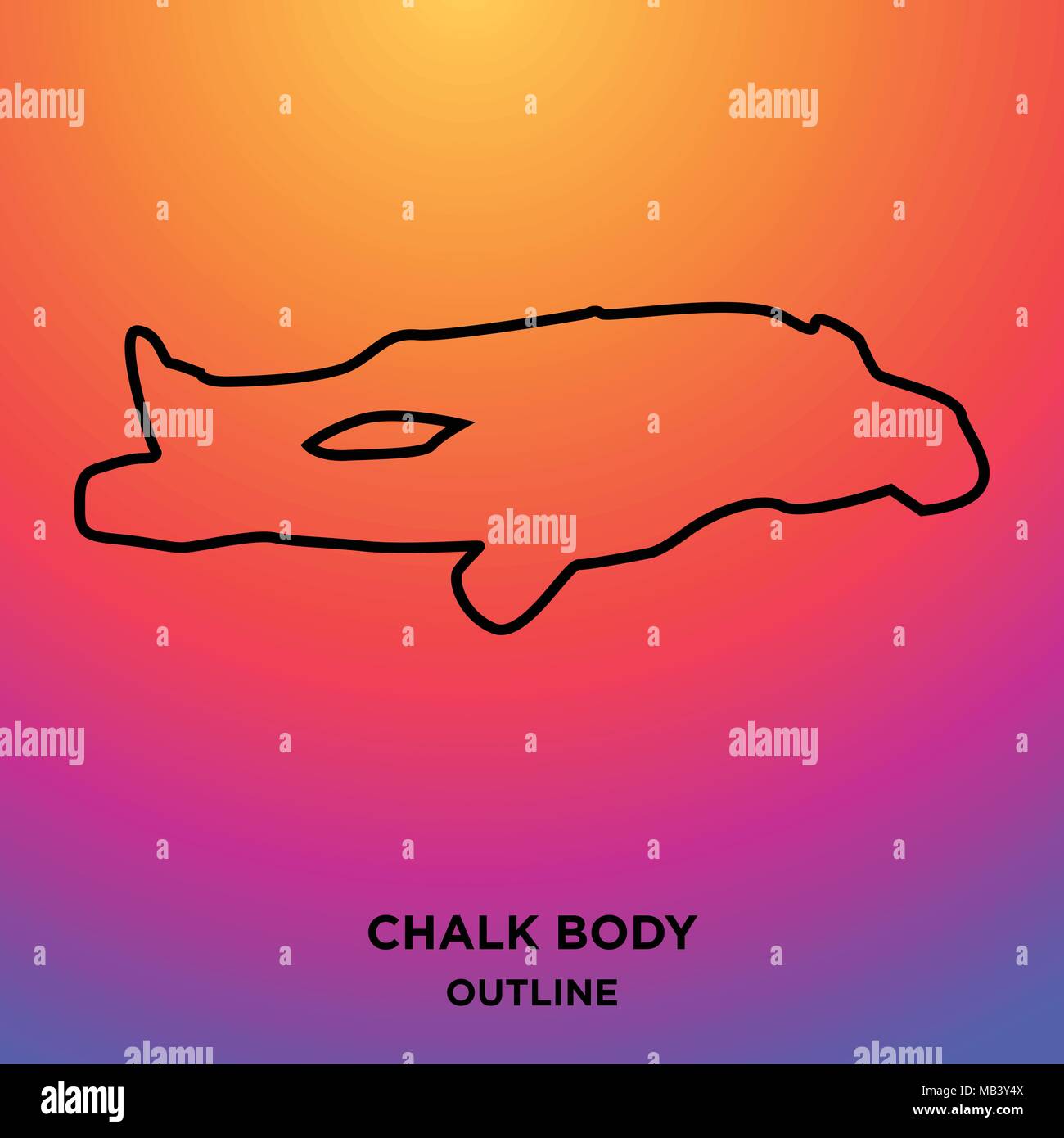 chalk outline body on purple background,horizontally lying Stock Vector ...