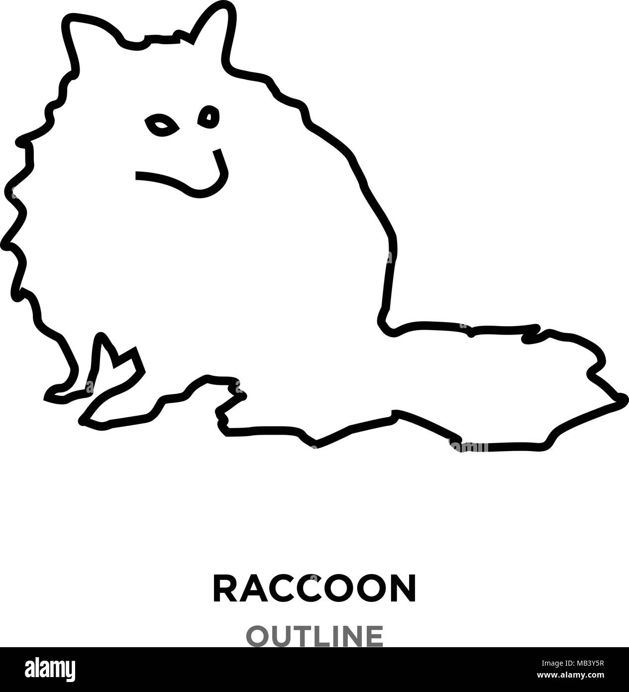 raccoon outline on white bakground Stock Vector Image & Art - Alamy