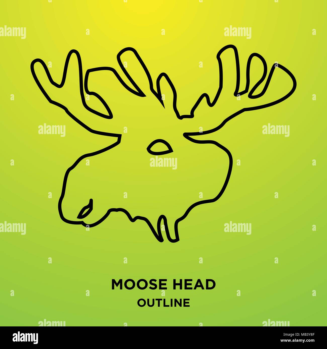 moose head outline on green background Stock Vector Image & Art - Alamy