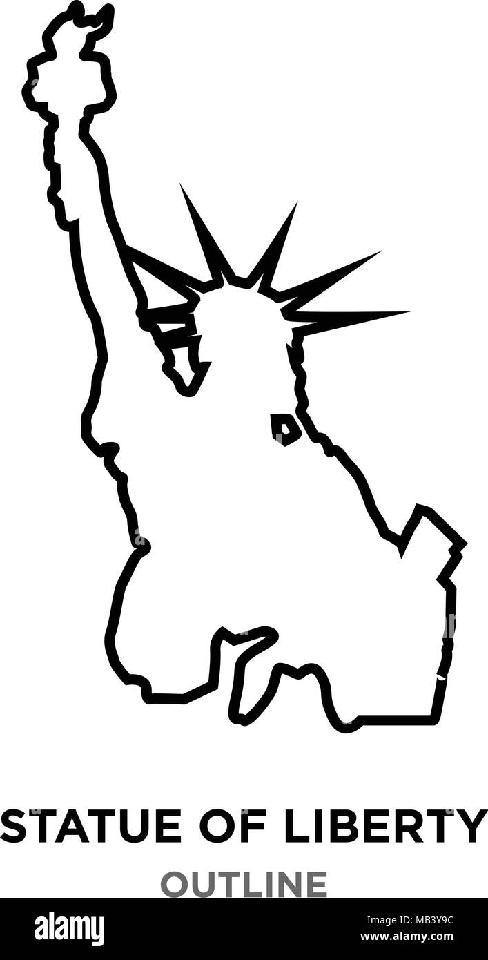 statue of liberty outline on white background Stock Vector Image & Art ...