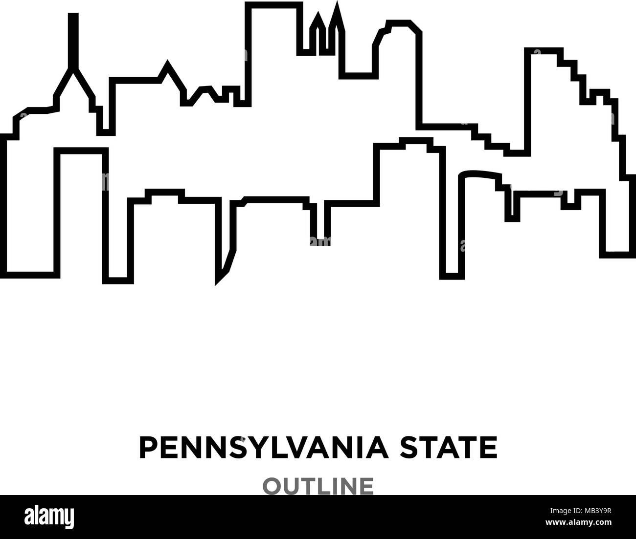 pennsylvania state outline on white background Stock Vector Image & Art ...