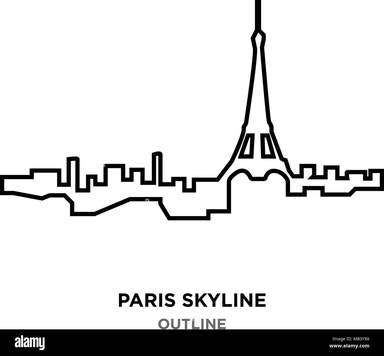 paris skyline outline on white background Stock Vector Image & Art - Alamy