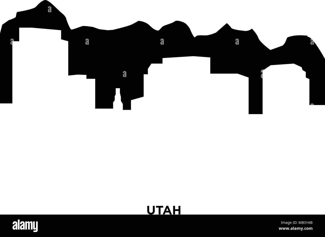 utah silhouette on white background, in black Stock Vector Image & Art ...