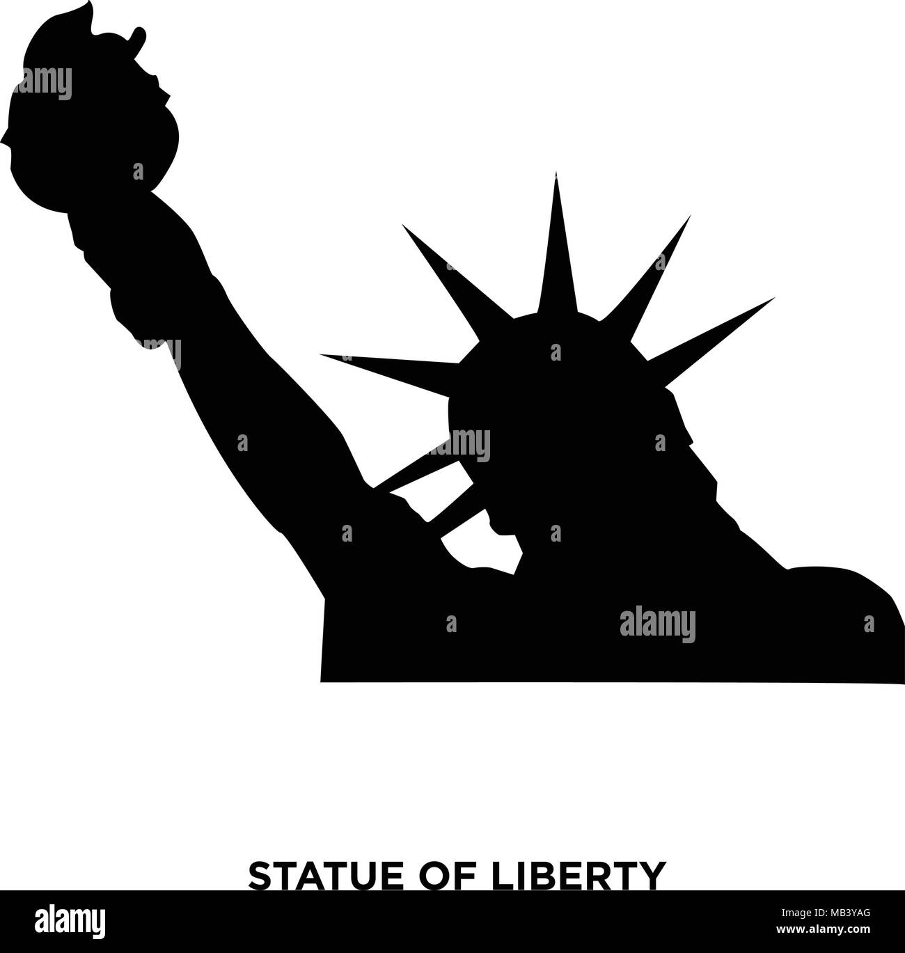statue of liberty silhouette on white background, in black Stock Vector ...