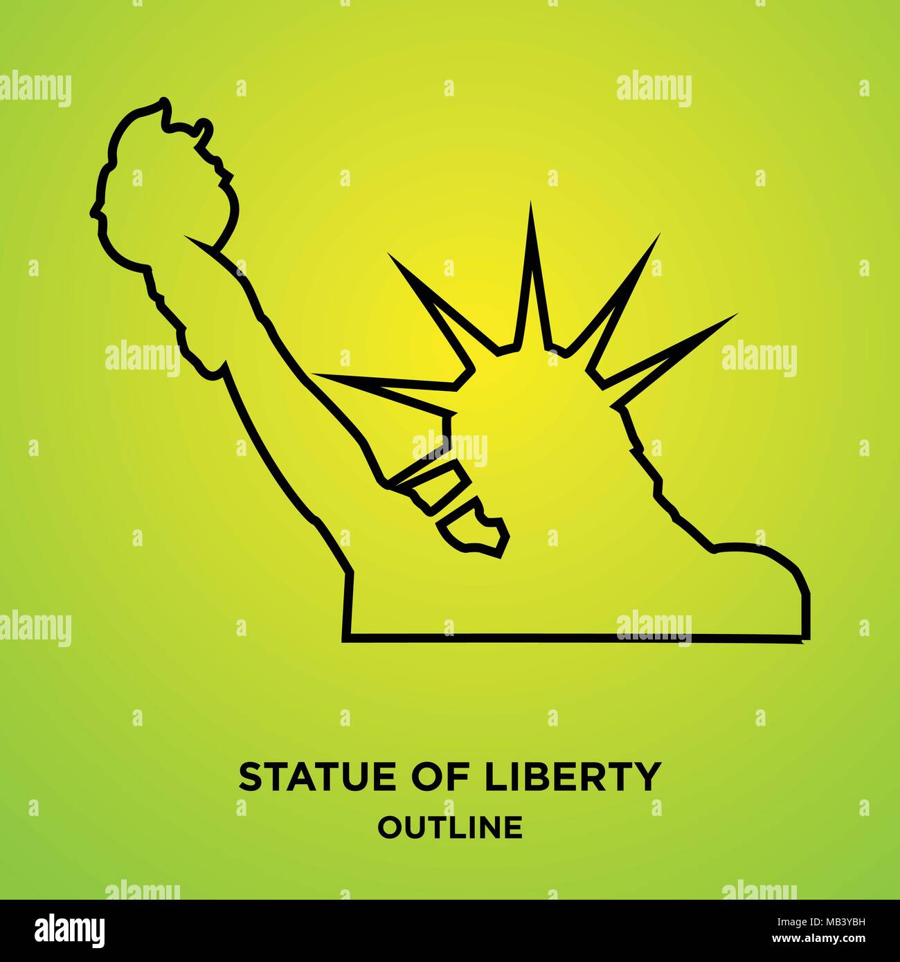 statue of liberty outline on green background Stock Vector Image & Art ...