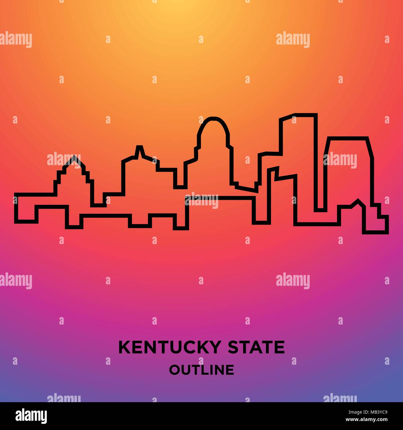 kentucky state outline on purple background Stock Vector Image & Art ...
