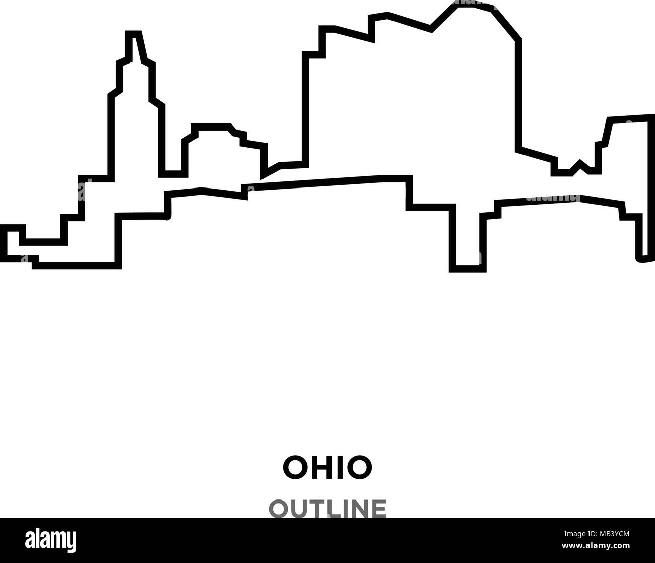 ohio outline vector on white background Stock Vector Image & Art - Alamy
