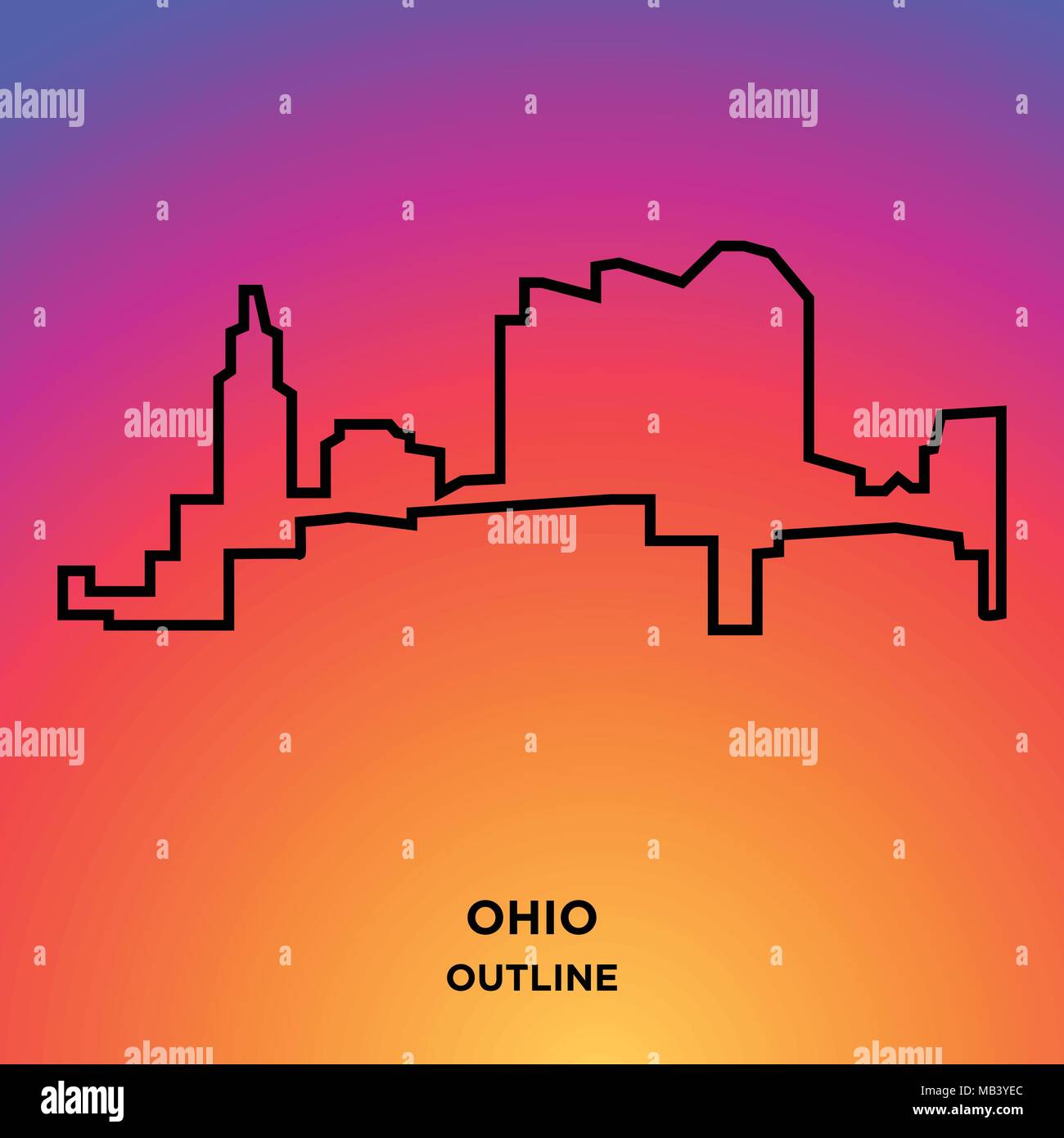 ohio outline vector on purple background Stock Vector Image & Art - Alamy