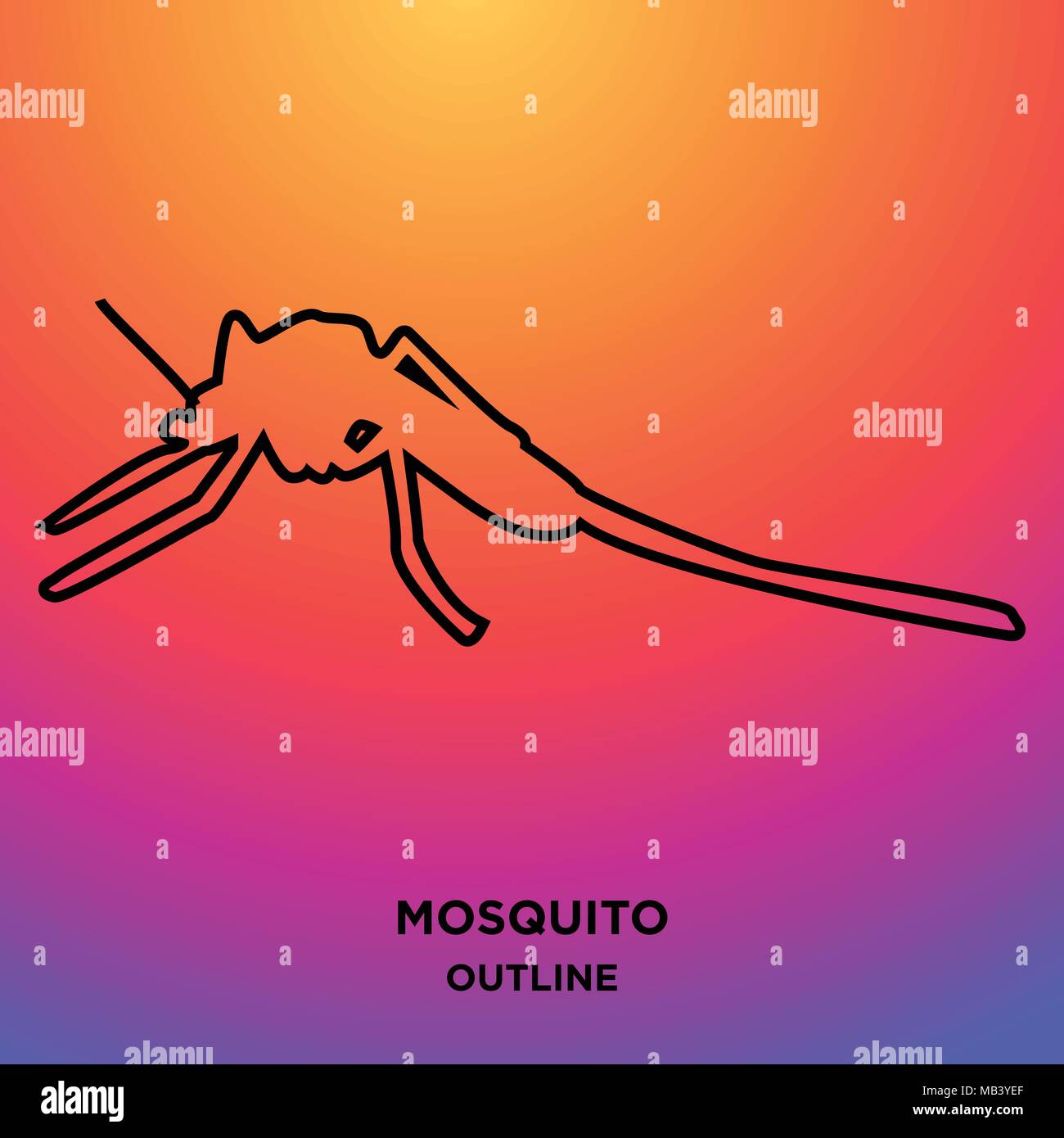 mosquito outline on purple background Stock Vector Image & Art - Alamy