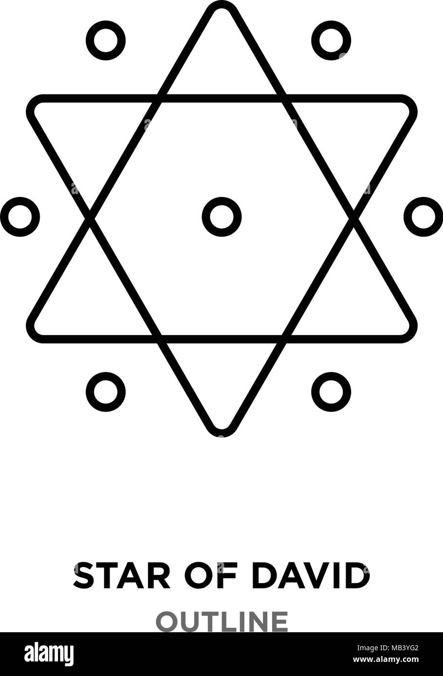 star of david outline on white background,with the empty dots Stock ...