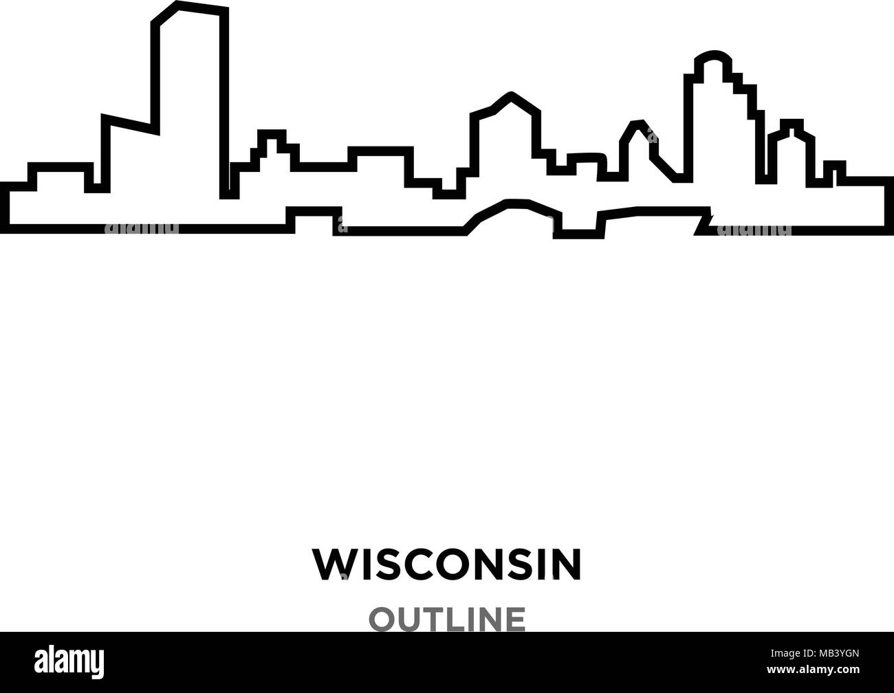 wisconsin outline on white background Stock Vector Image & Art - Alamy