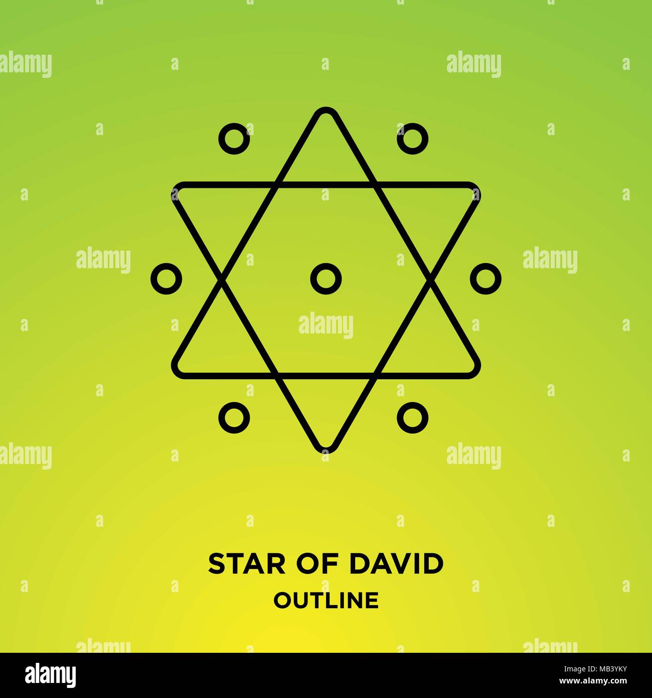 star of david outline on green background, with the empty dots Stock ...
