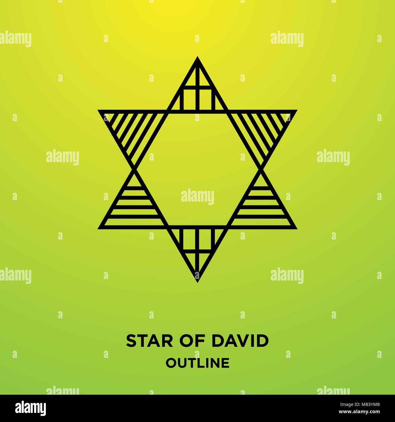 star of david outline on green background,with the lines in it Stock ...