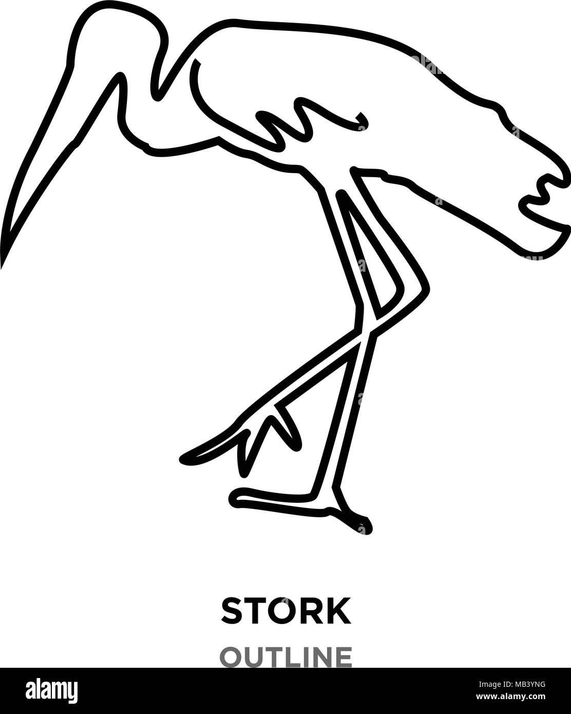 stork outline on white background Stock Vector Image & Art - Alamy