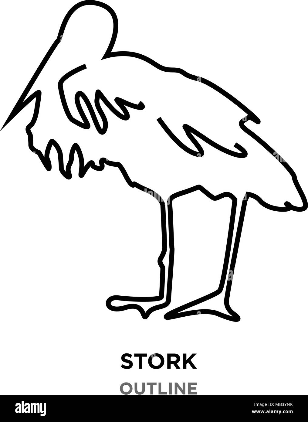 stork outline on white background Stock Vector Image & Art - Alamy
