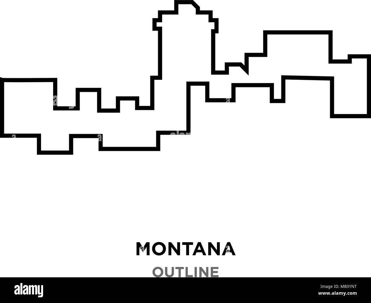 montana outline on white background Stock Vector Image & Art - Alamy