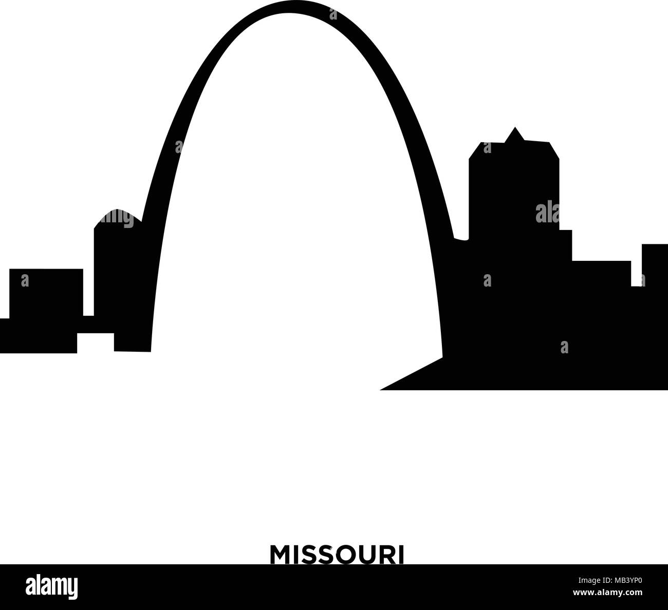 missouri silhouette on white background, in black Stock Vector Image ...