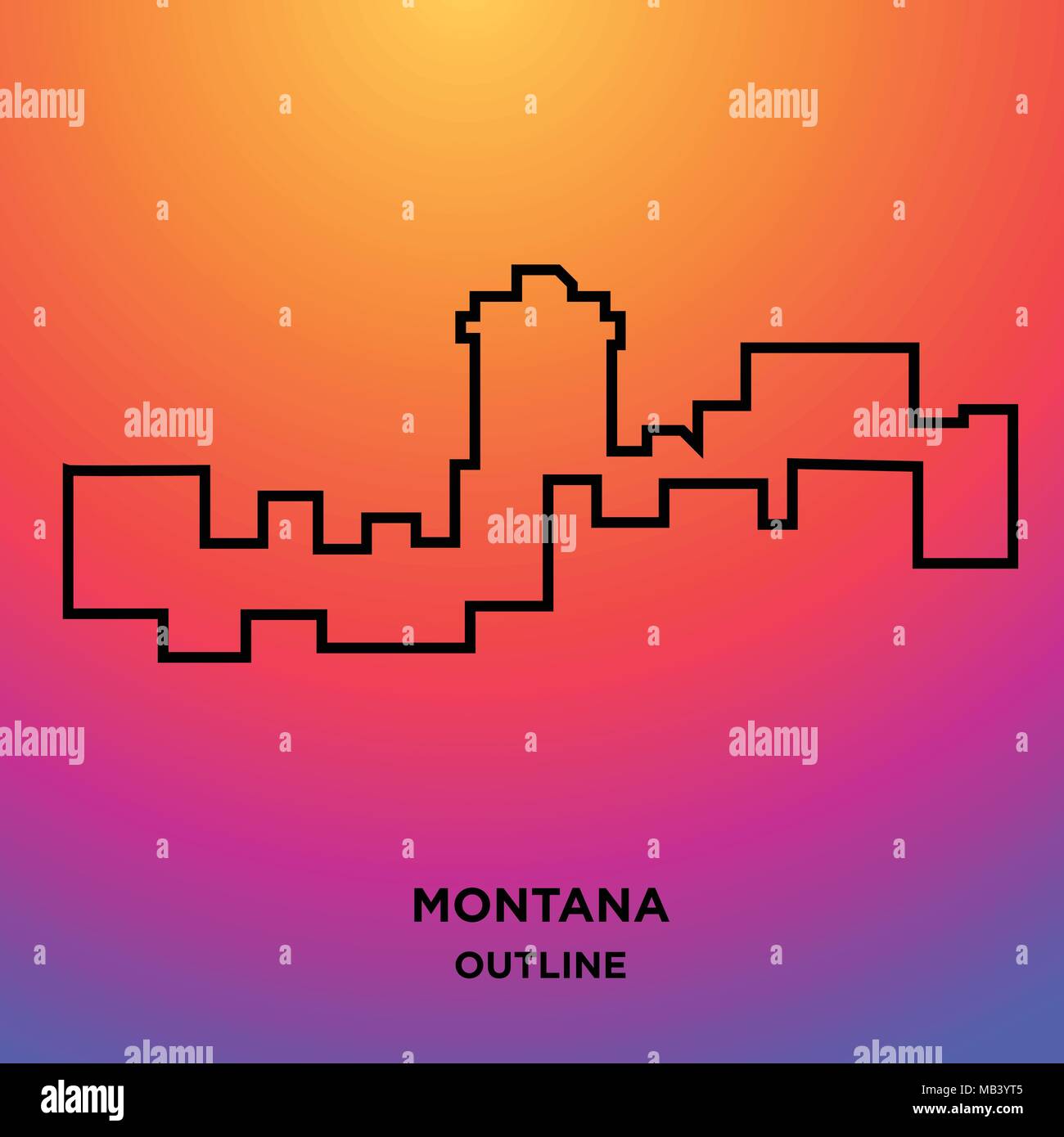 montana outline on purple background Stock Vector Image & Art - Alamy