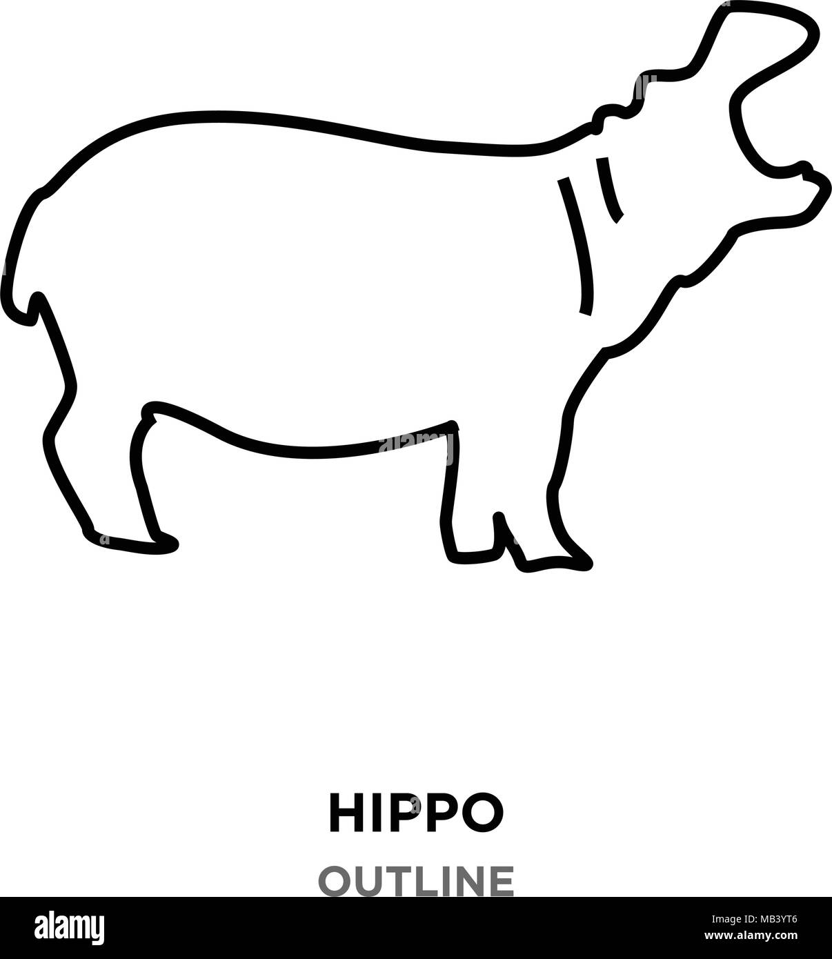 hippo outline on white background,roaring Stock Vector Image & Art - Alamy