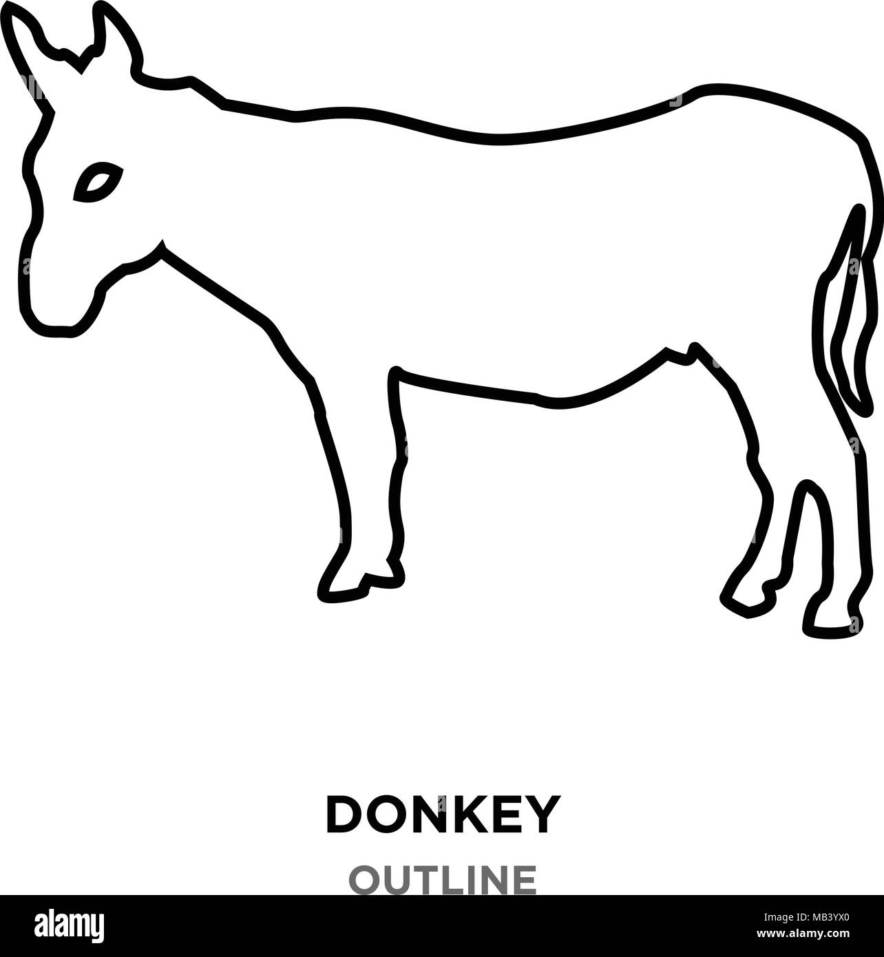donkey outline on white background Stock Vector Image & Art - Alamy