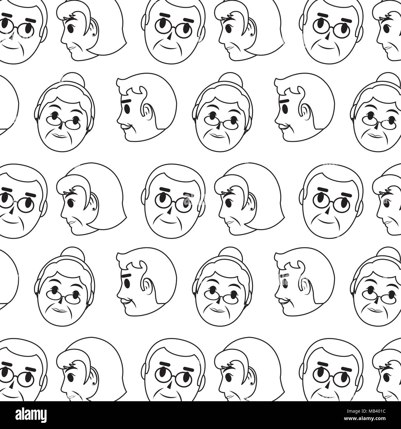 line old woman and man head background Stock Vector Image & Art - Alamy