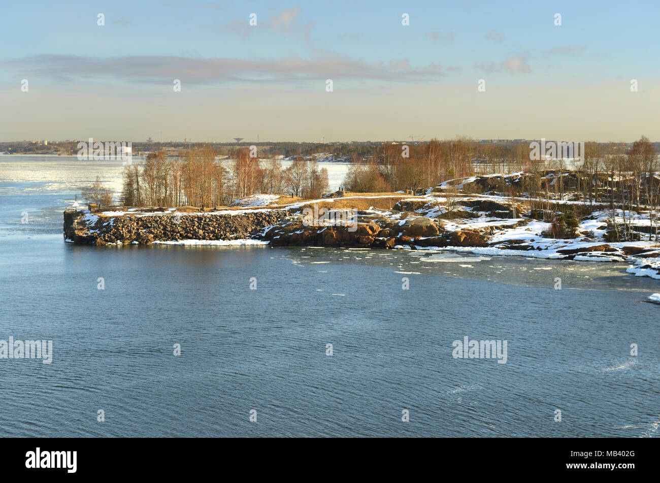 Helsinki archipelago in early spring. Morning Stock Photo - Alamy