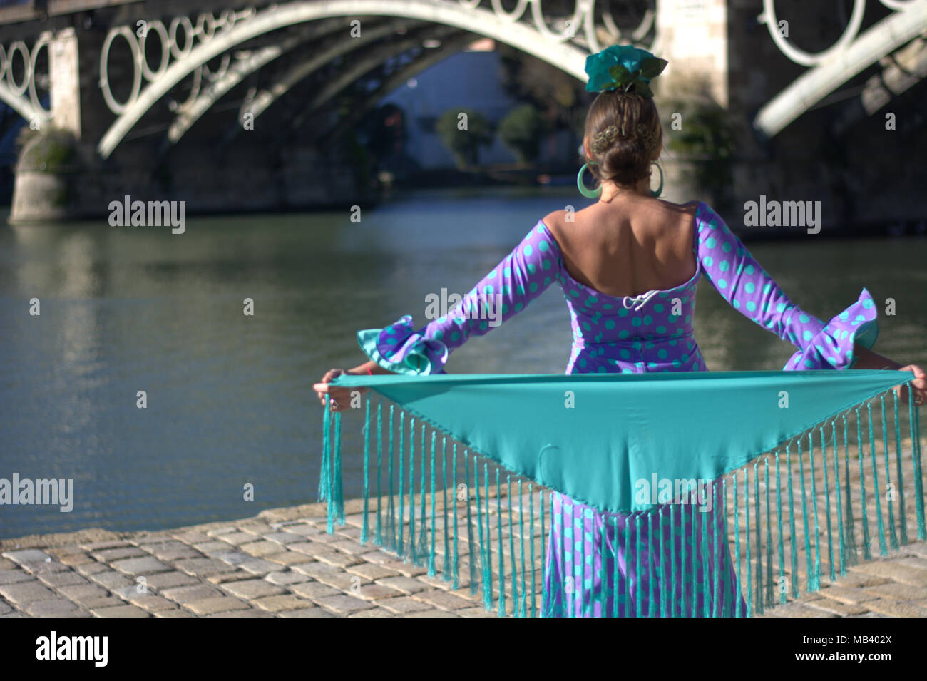 The woman dancing by the river Stock Photo - Alamy