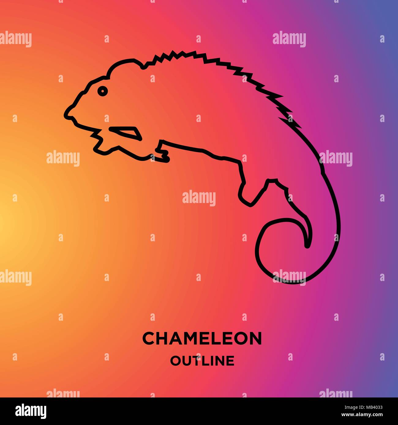 chameleon outline on purple background Stock Vector Image & Art - Alamy