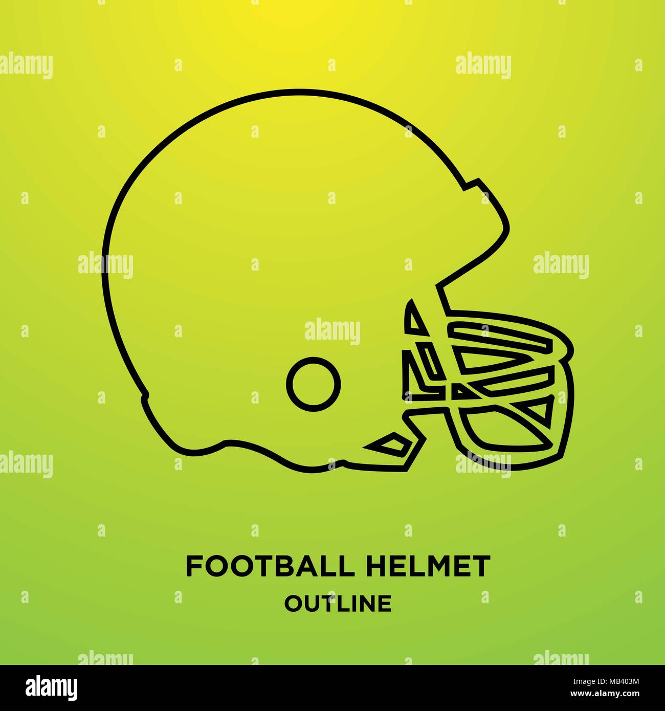 football helmet outline on green background Stock Vector Image & Art ...