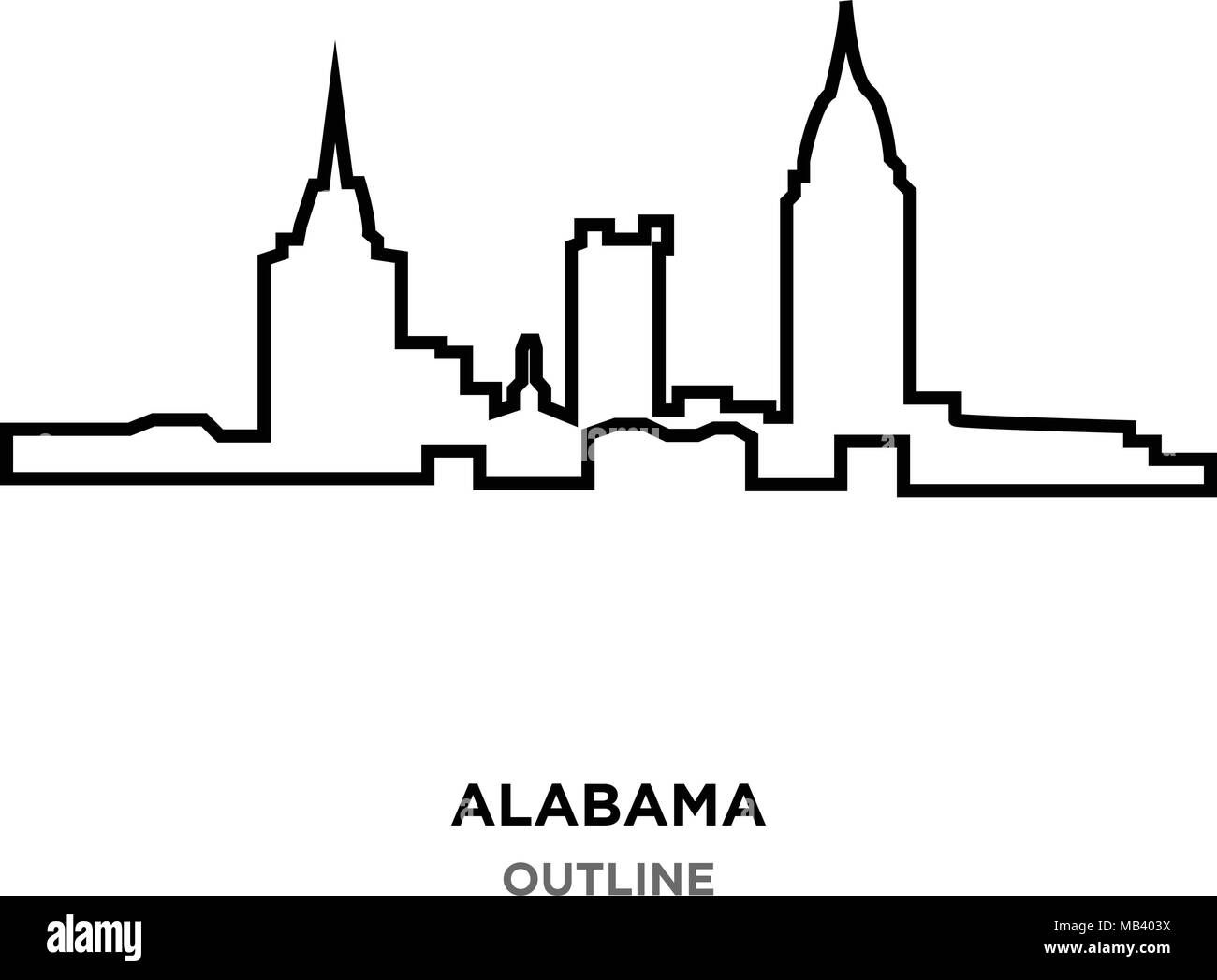 alabama outline on white background Stock Vector Image & Art - Alamy