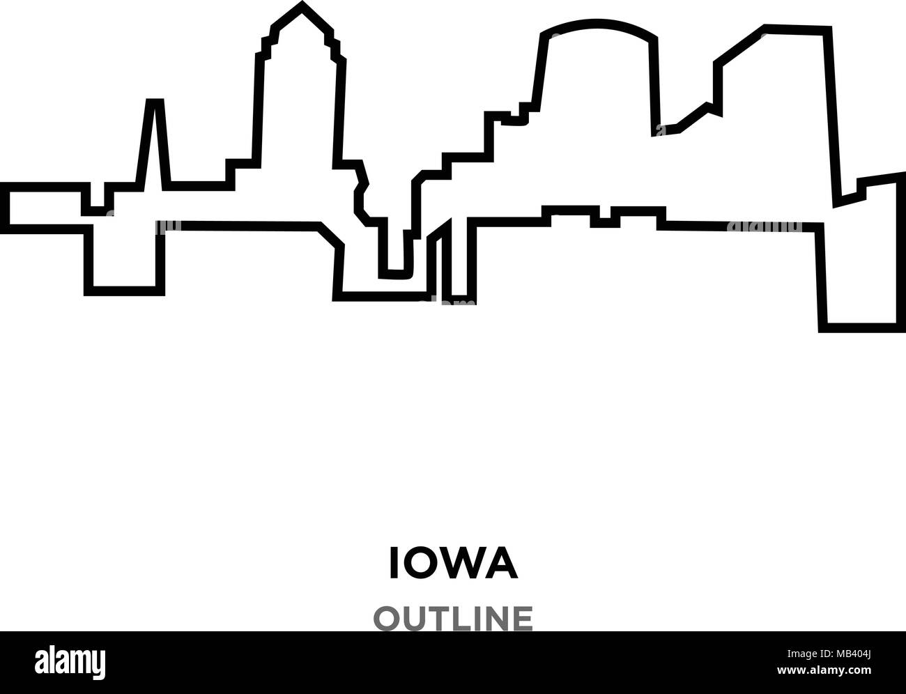 outline of iowa on white background Stock Vector Image & Art - Alamy