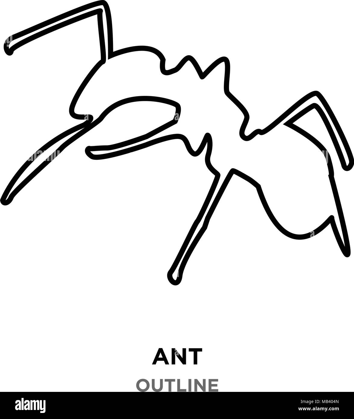 ant outline on white background Stock Vector Image & Art - Alamy