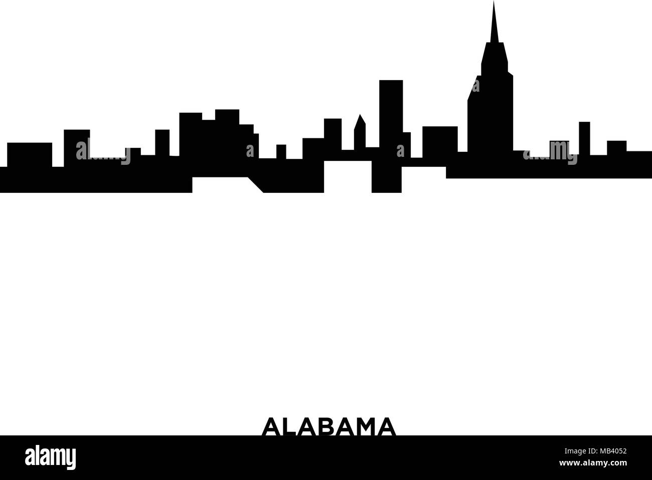 alabama silhouette on white background, in black Stock Vector Image ...