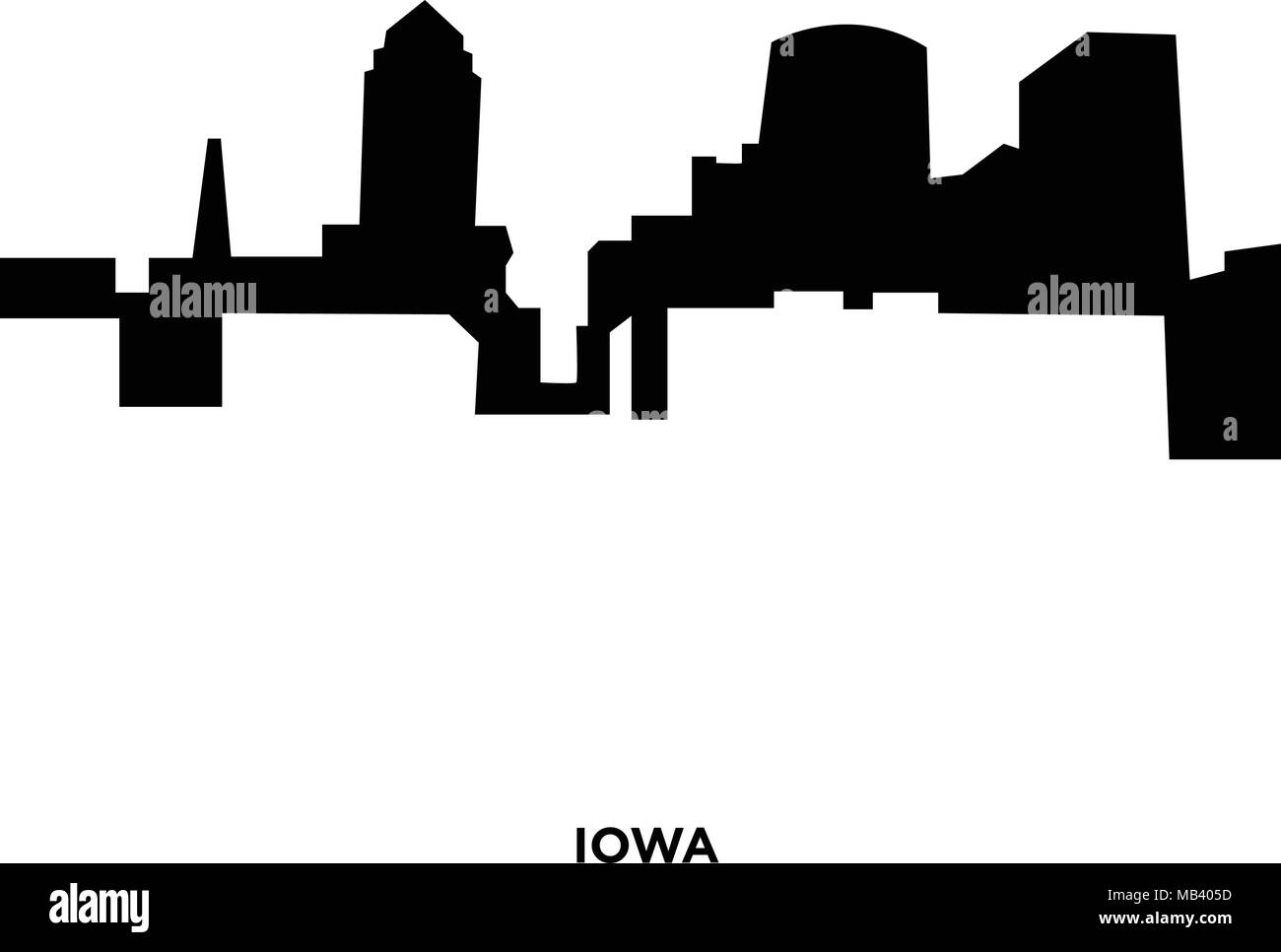 silhouette of iowa on white background, in black Stock Vector Image ...