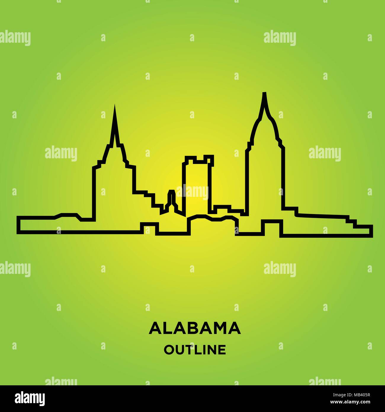 alabama outline on green background Stock Vector Image & Art - Alamy