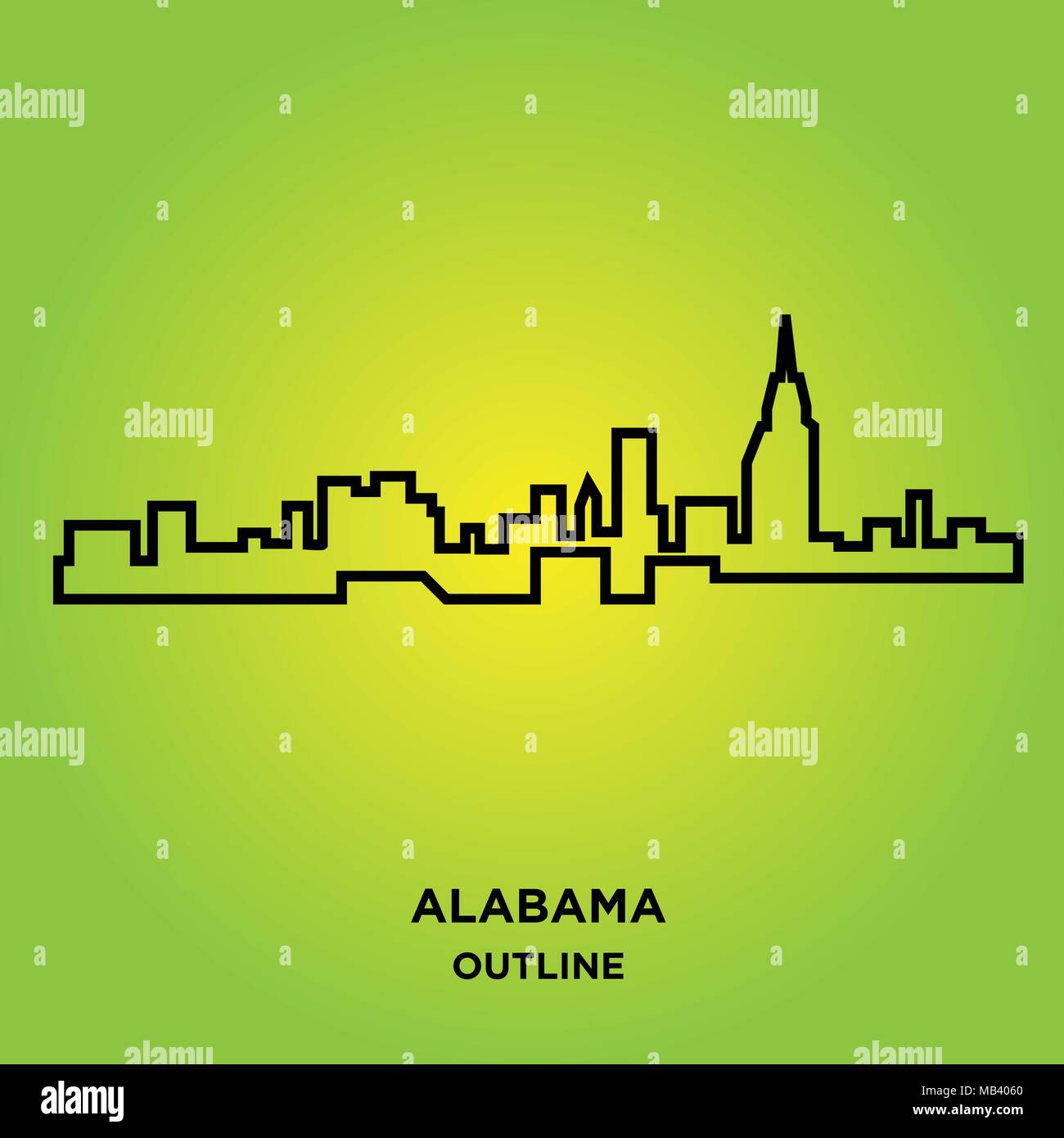 alabama outline on green background Stock Vector Image & Art - Alamy