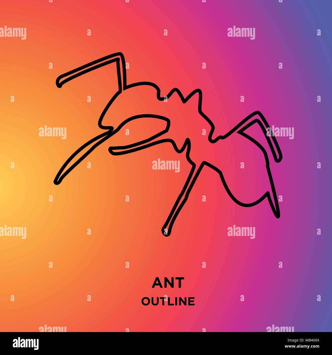 ant outline on purple background Stock Vector Image & Art - Alamy