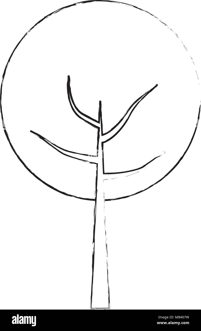 grunge nature tree with stem and leaves design Stock Vector Image & Art ...