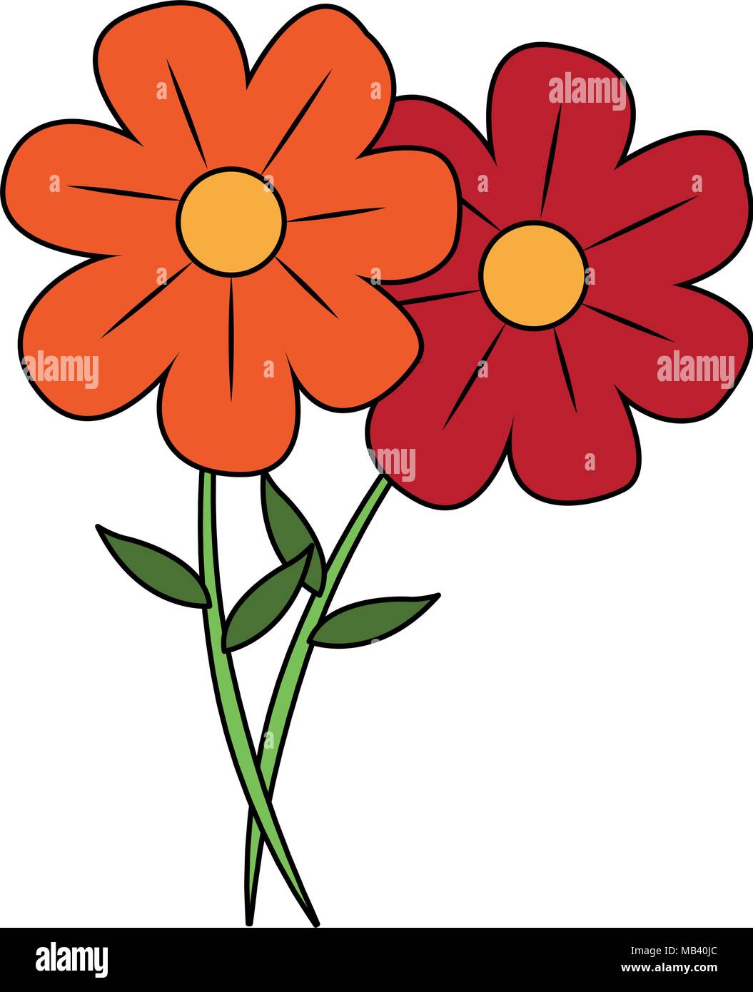 Beautiful flowers cartoon Stock Vector Image & Art - Alamy