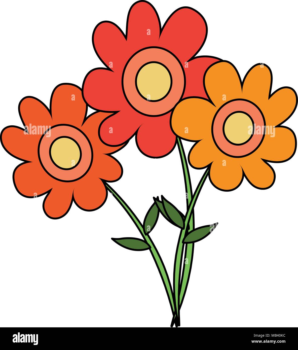 Beautiful flowers cartoon Stock Vector Image & Art - Alamy