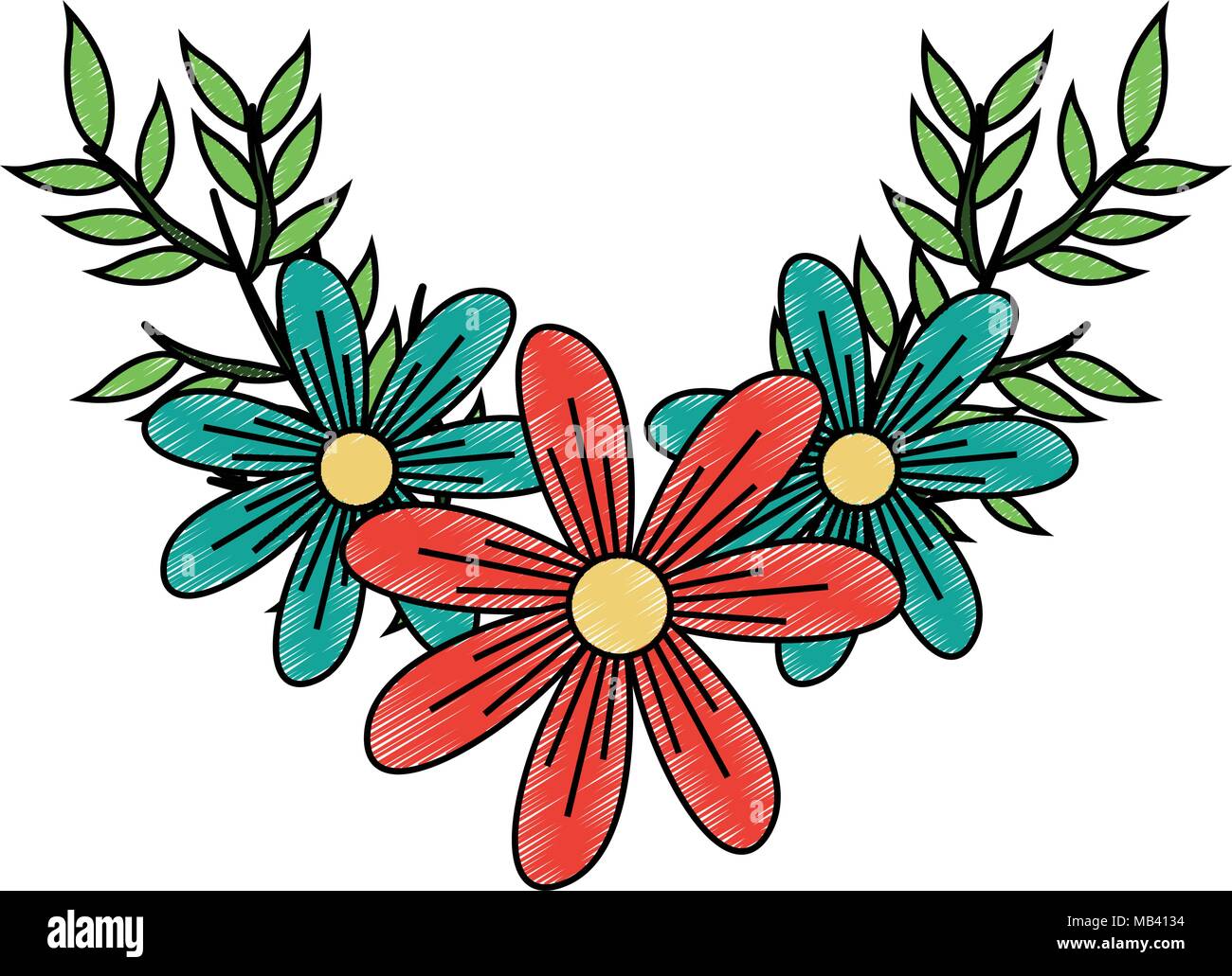 Beautiful flowers cartoon Stock Vector Image & Art - Alamy