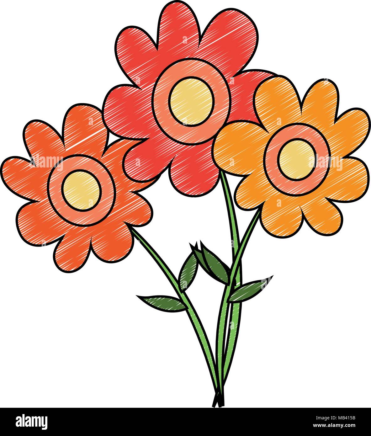 Beautiful flowers cartoon Stock Vector Image & Art - Alamy