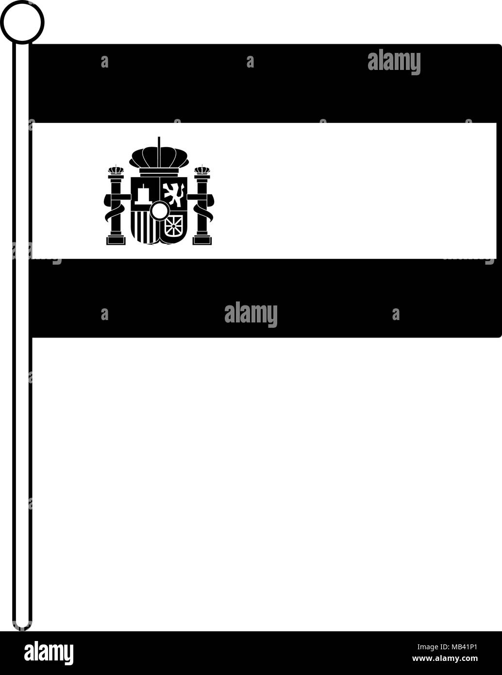 Spain flag pole Black and White Stock Photos & Images - Alamy