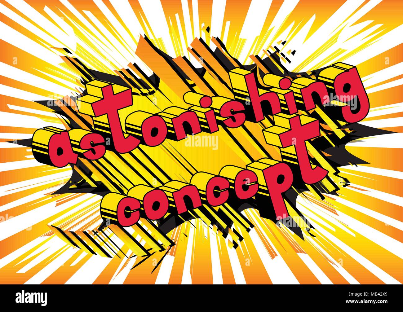 Astonishing Concept - Comic book style phrase on abstract background ...