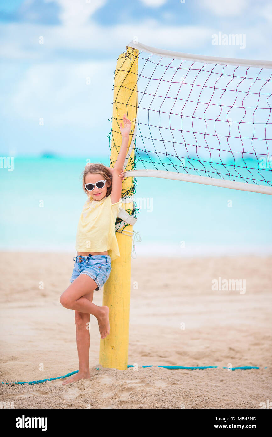 Child girl playing volleyball hi-res stock photography and images - Alamy
