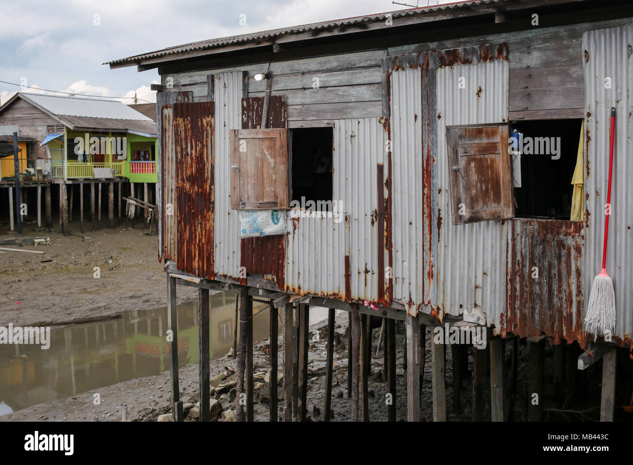House of a poor fishing family at Crab island, a famous fishing village ...