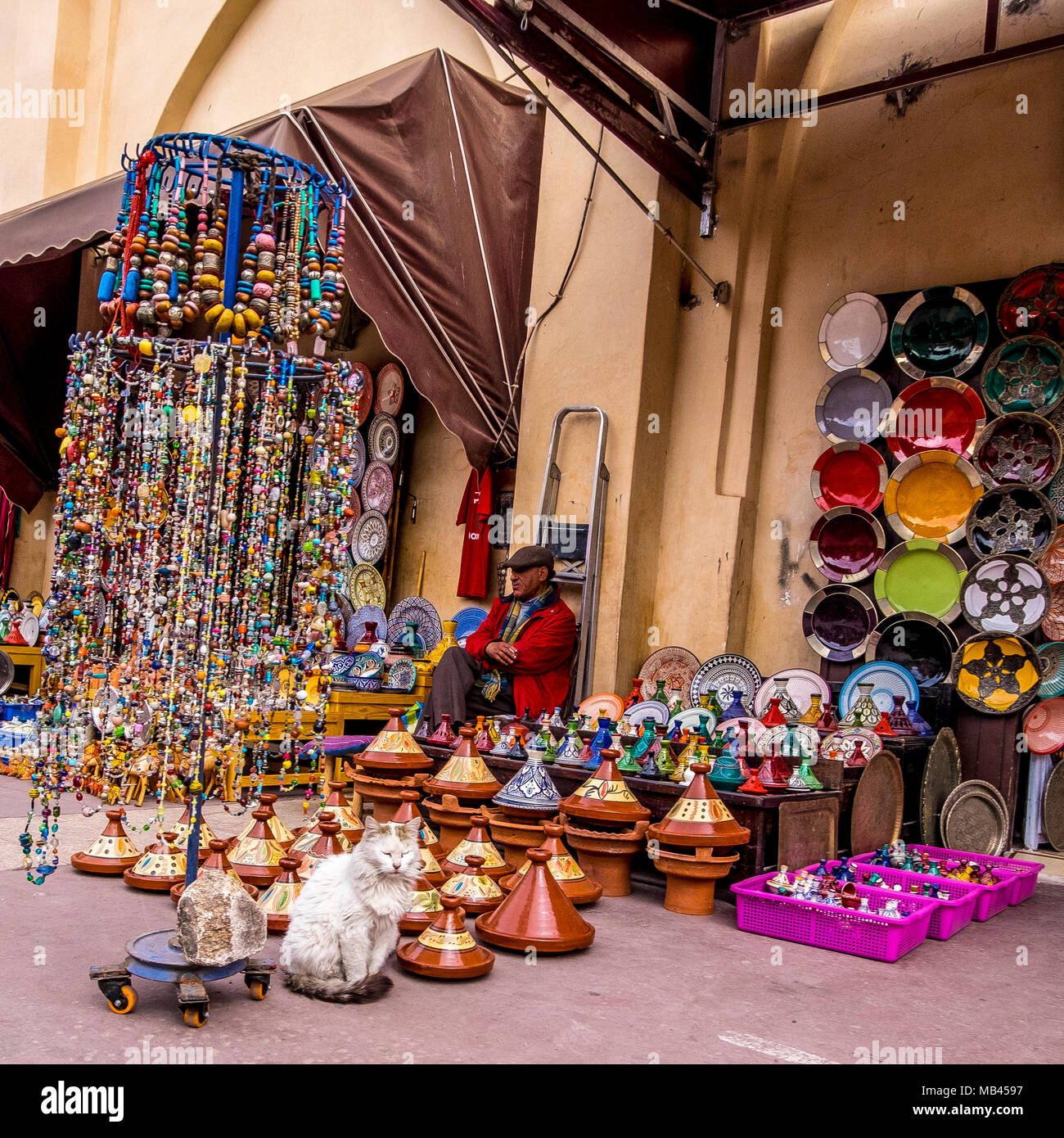 market stall on streets of marrakesh, morocco Stock Photo - Alamy