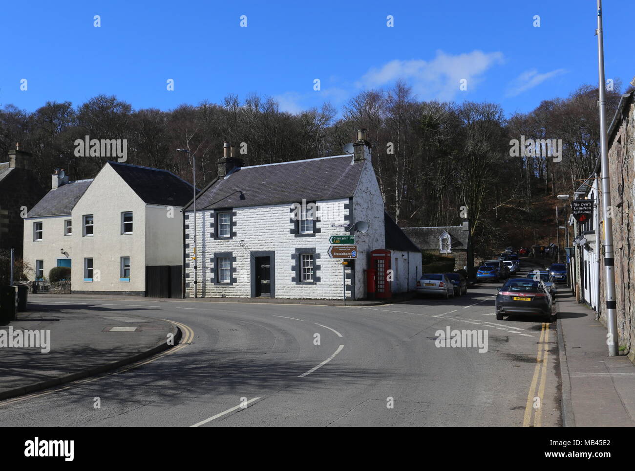 Comrie street scene Scotland April 2018 Stock Photo - Alamy