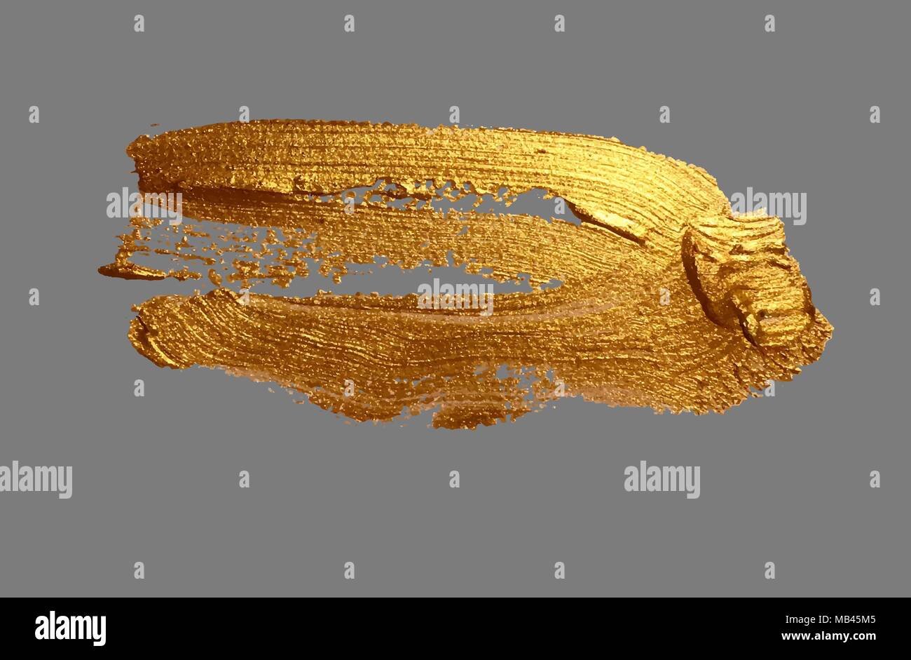 realistic hand drawing golden brush stroke paint spot Stock Vector ...