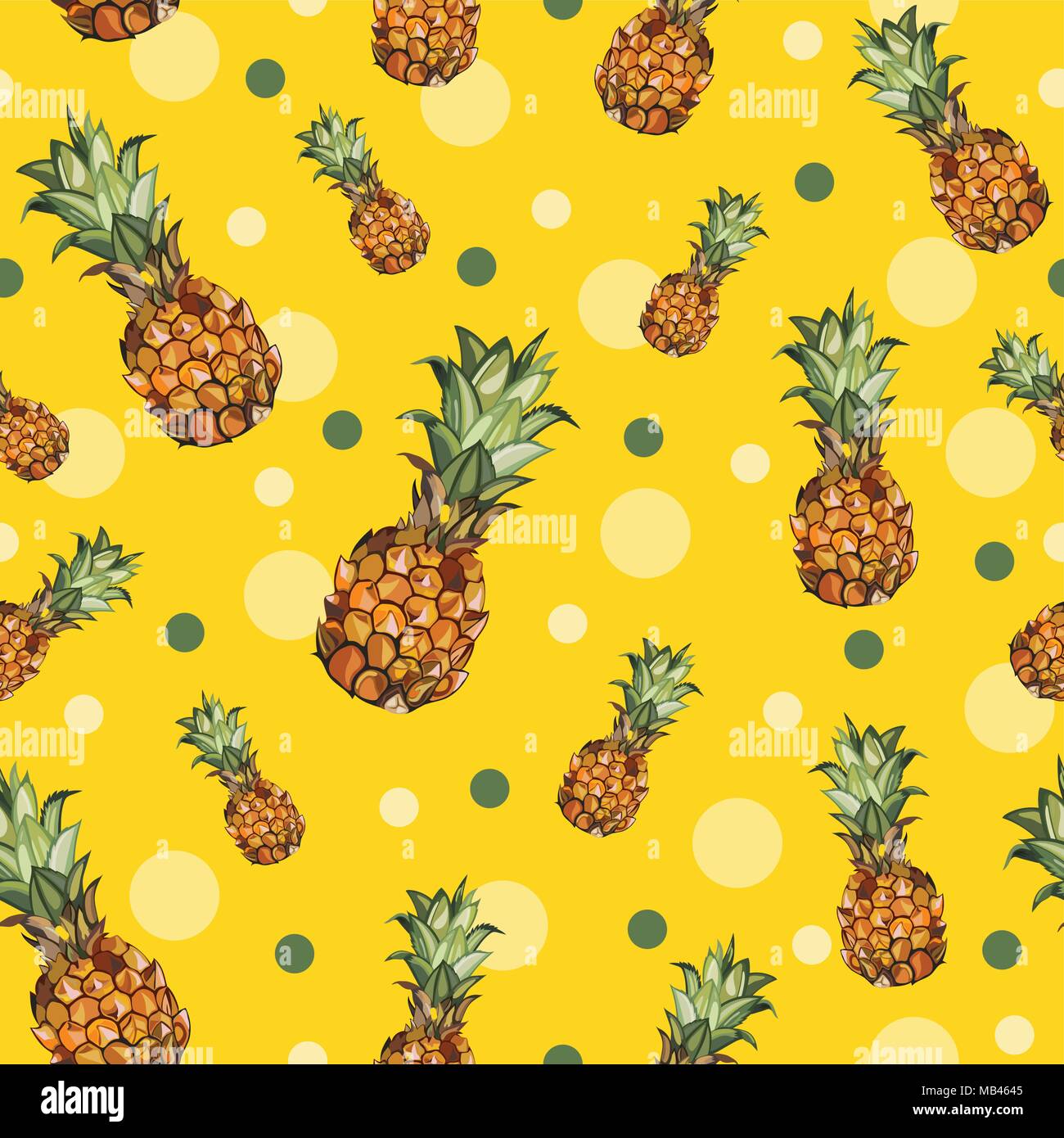 Pineapple seamless pattern. Vector illustration Stock Vector Image ...